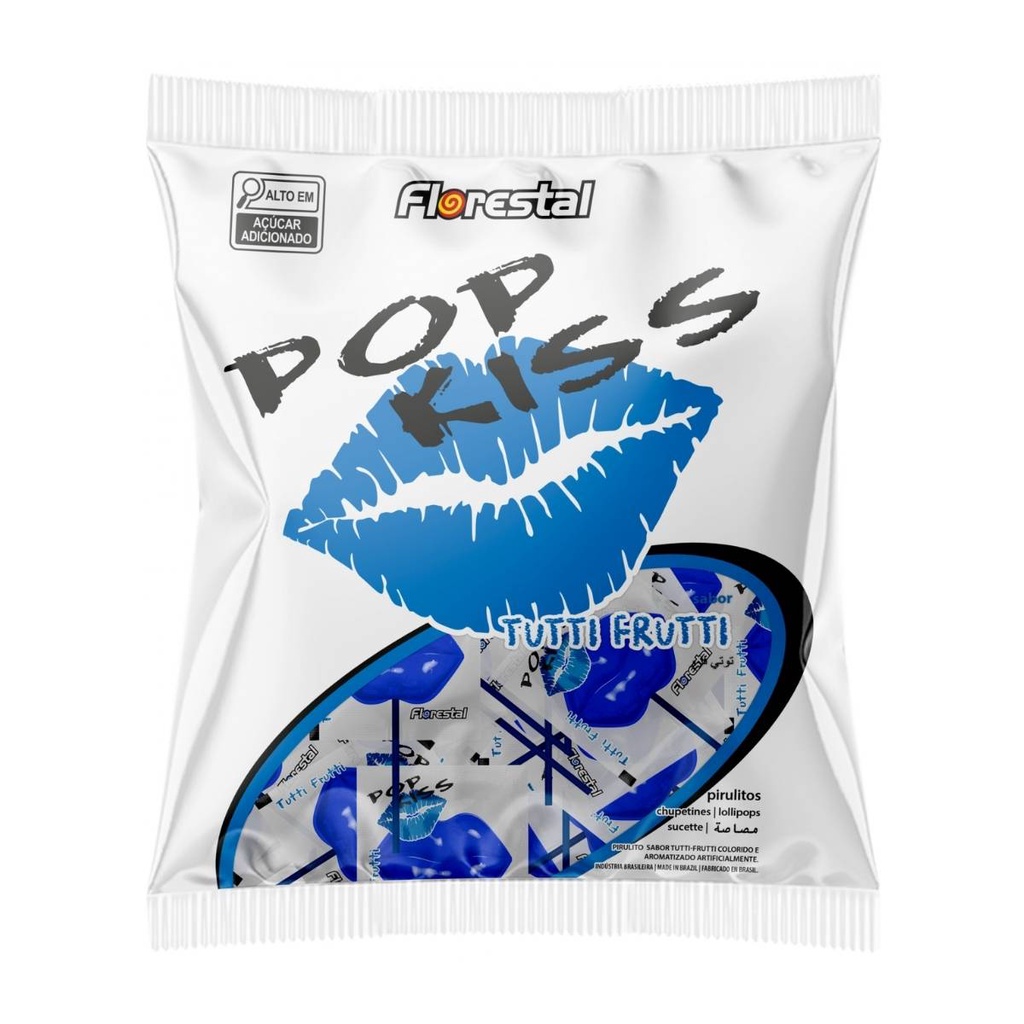 Florestal Pirulito Pop Kiss Tutti Frutti 500g | Shopee Brasil