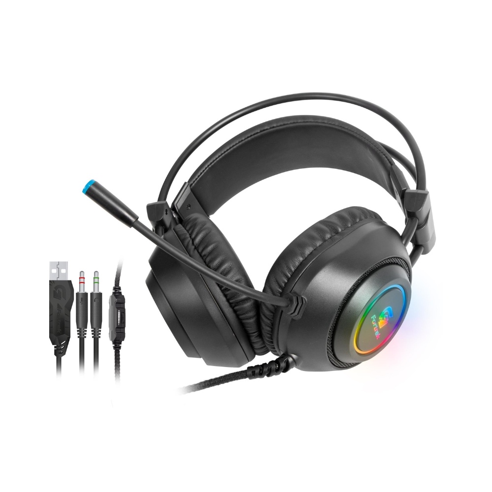 Headset Gamer Fortrek Crusader P2 USB RGB Preto Fone Ouvido Gamer 2P2 ...