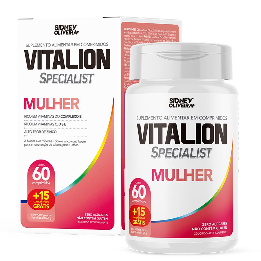VITALION SPECIALIST MULHER 75 COMPRIMIDOS RICO EM VITAMINAS | Shopee Brasil