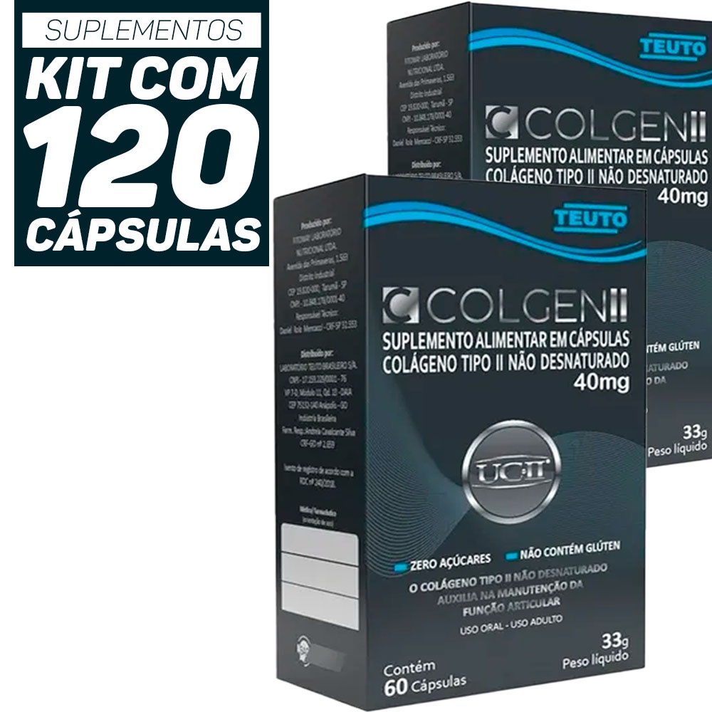 Kit 120 Caps. Colgen 2 Colágeno Tipo 2 Puro Não Hidrolisado | Shopee Brasil