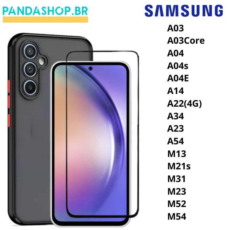 Capa Case Fosca Anti Impacto + Pelicula De Vidro 3D Temperado Para Samsung Galaxy A03/ A03Core ...