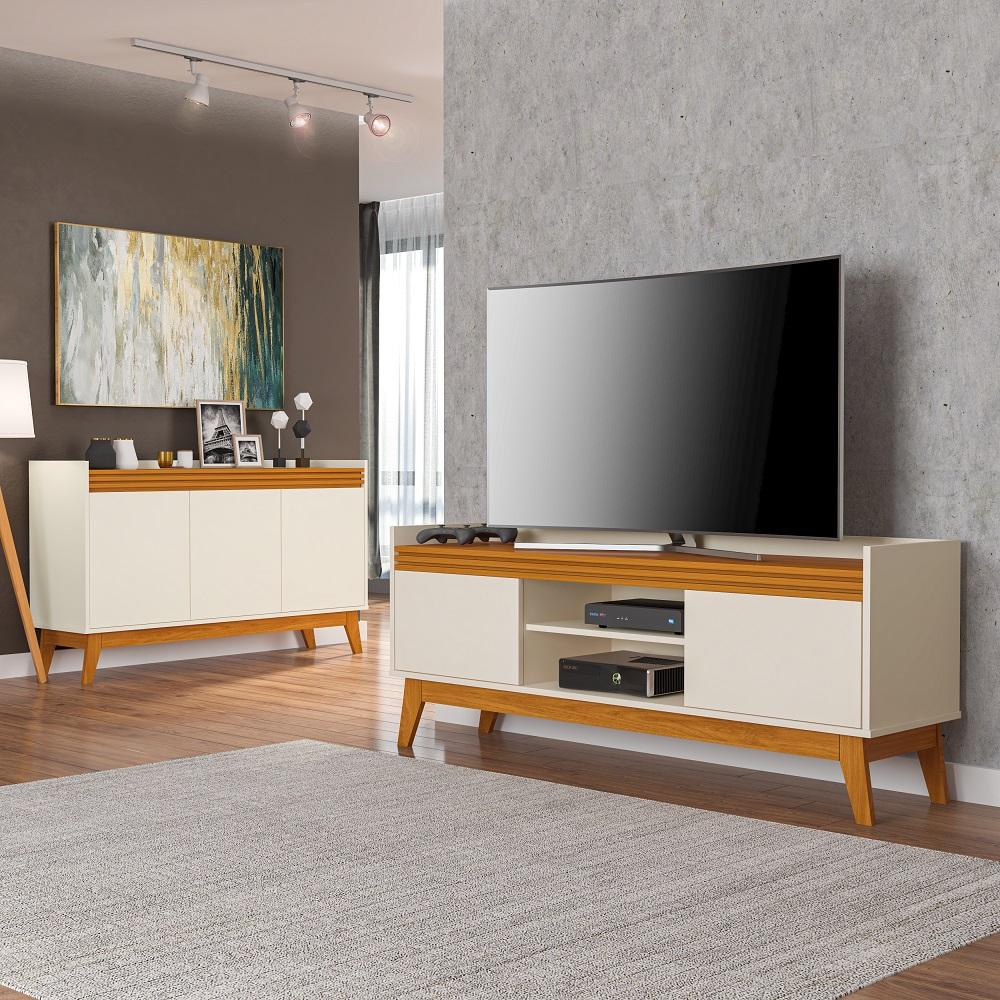 Conjunto Buffet e Rack Para Tv 50 Polegadas Ripado 136cm | Shopee Brasil