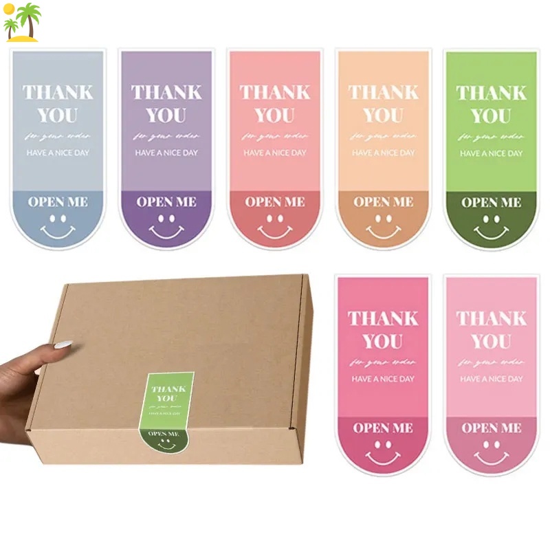 100pcs/lot Cute Thank You Stickers Rectangular Autocolante Para Rótulos ...