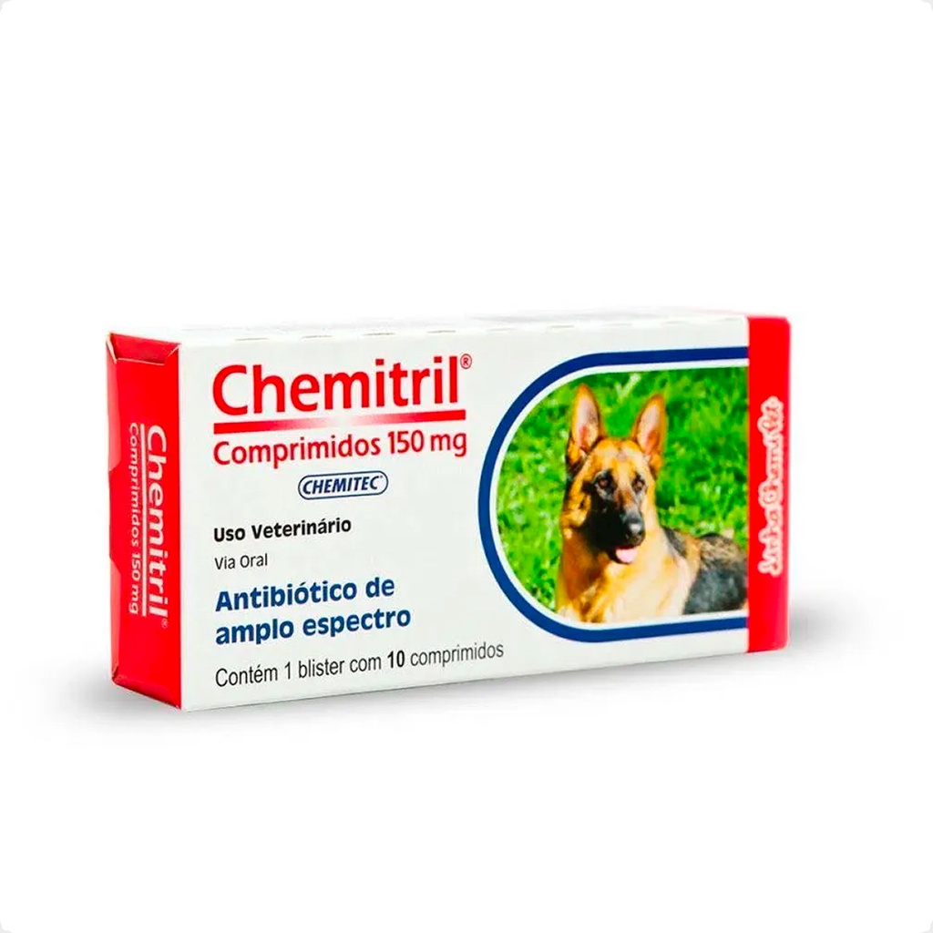 Chemitril 150mg Chemitec Antibiótico Enrofloxacina para Cães - 10 ...