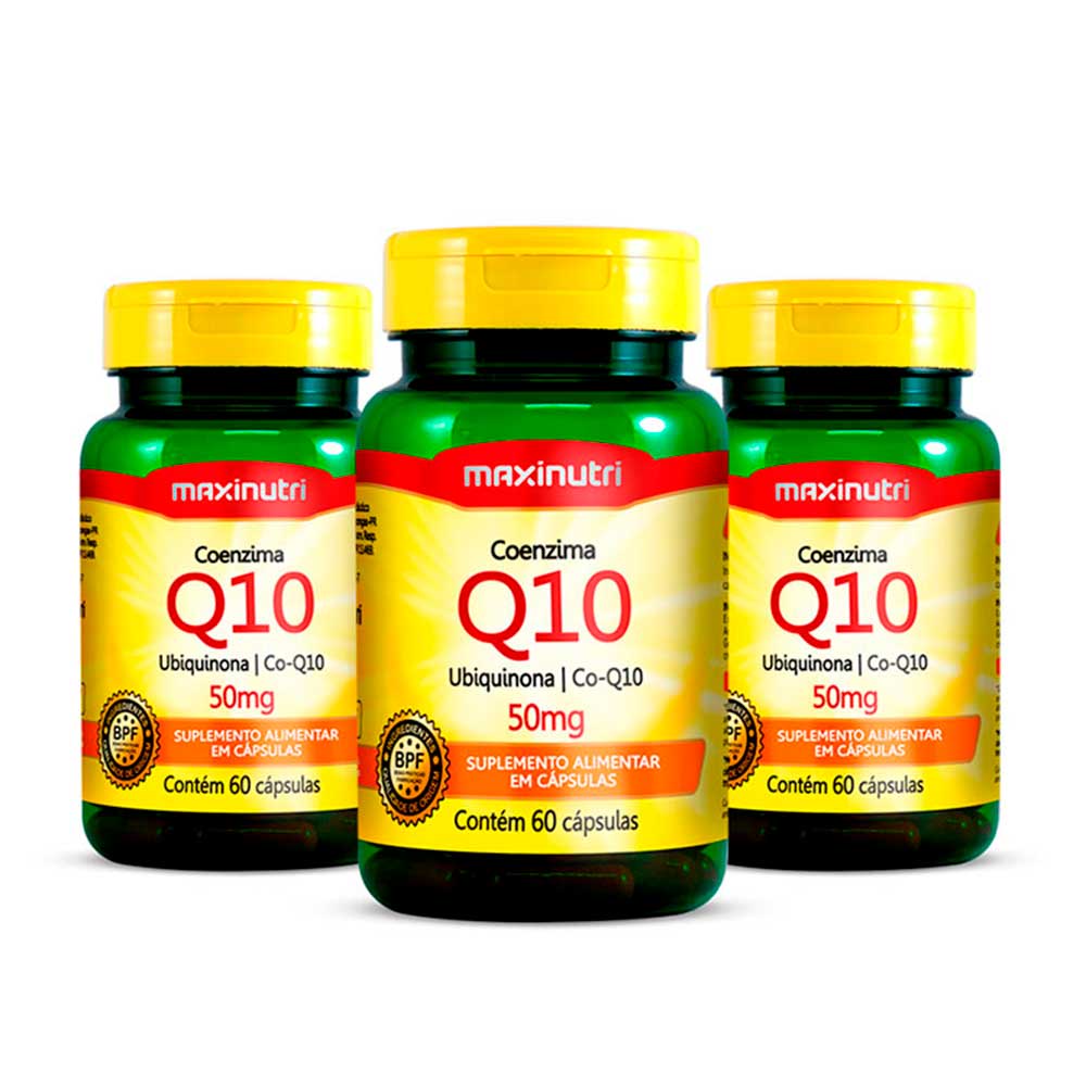 Kit 3 Coenzima Q10 Nutriente Essencial 50mg 60 Capsulas Maxinutri | Shopee Brasil