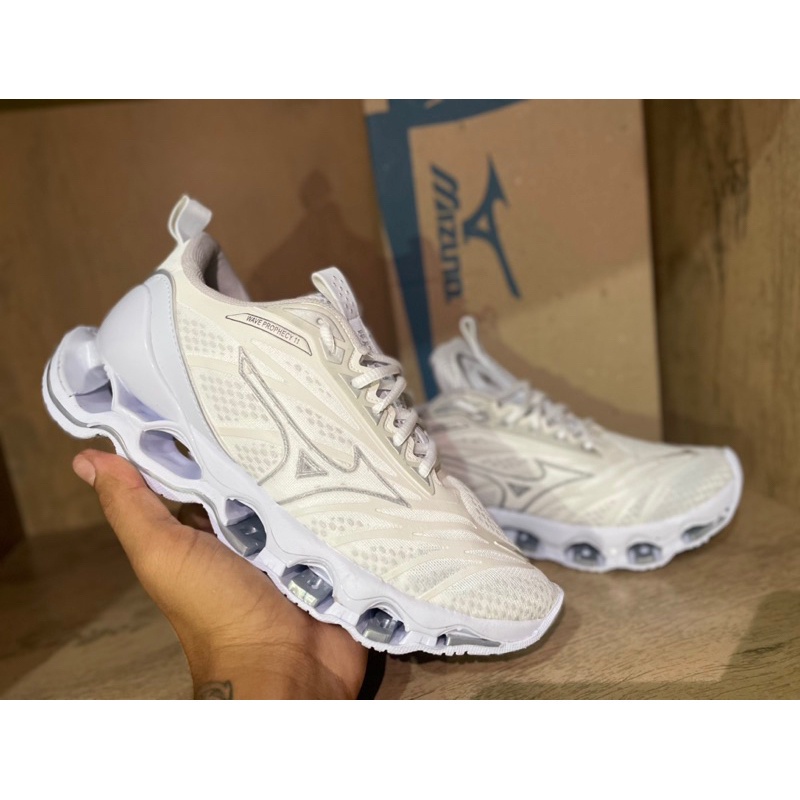 Tênis Masculino Mizuno Wave Prophecy 11 Pro 11 branco ,confortável leve ...