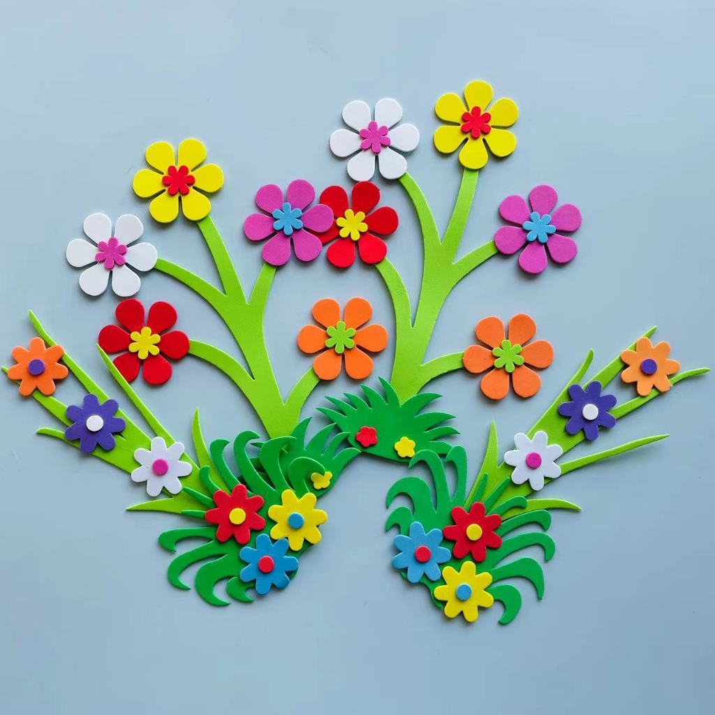 EVA Foam flower Craft 3D wall Decoration Sala De Aula Quadro Negro De ...