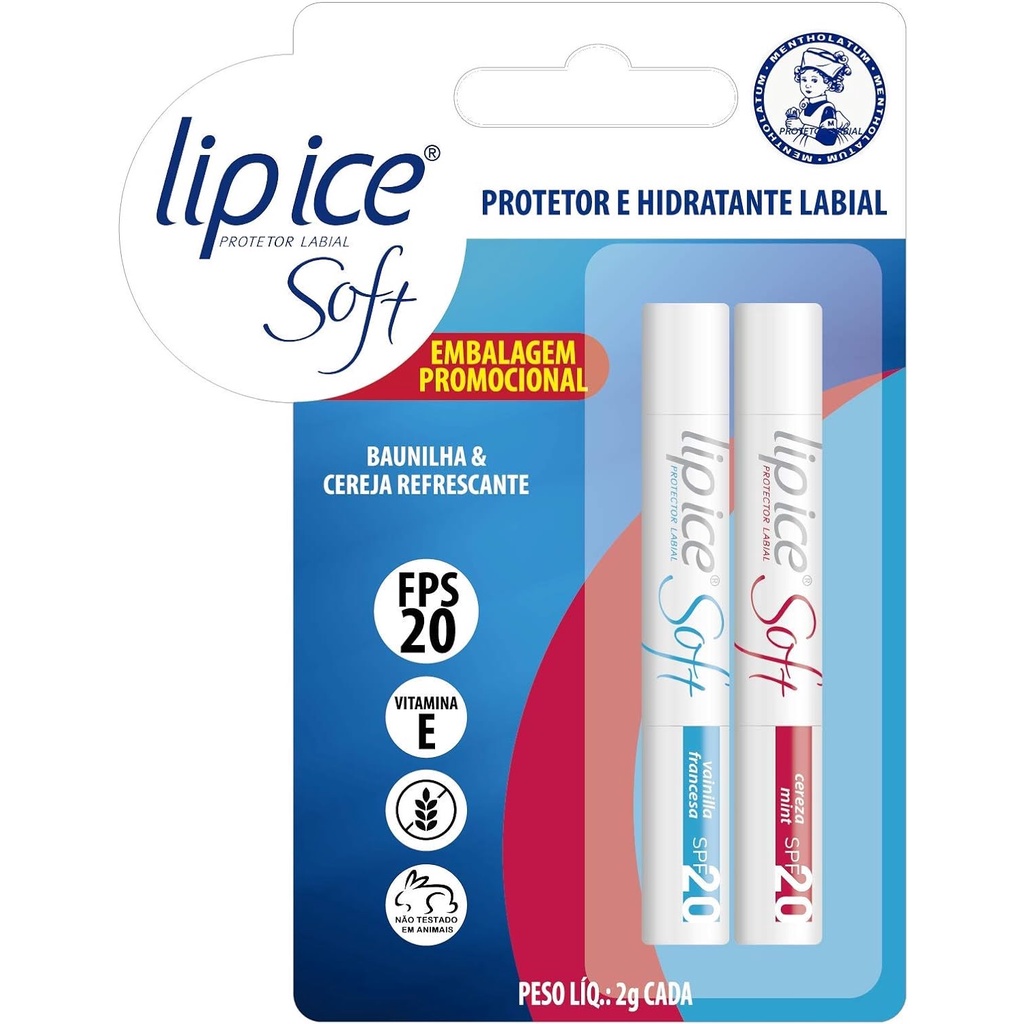 Protetor Labial Lip Ice Baunilha e Cereja Refrescante FPS 20 | Shopee ...