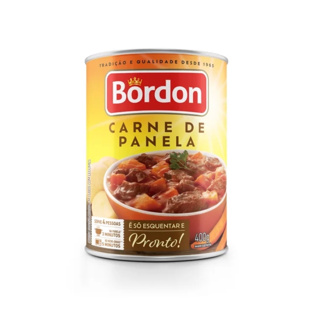 Carne de Panela com Legumes Pronta para Servir Bordon Lata 400g ...