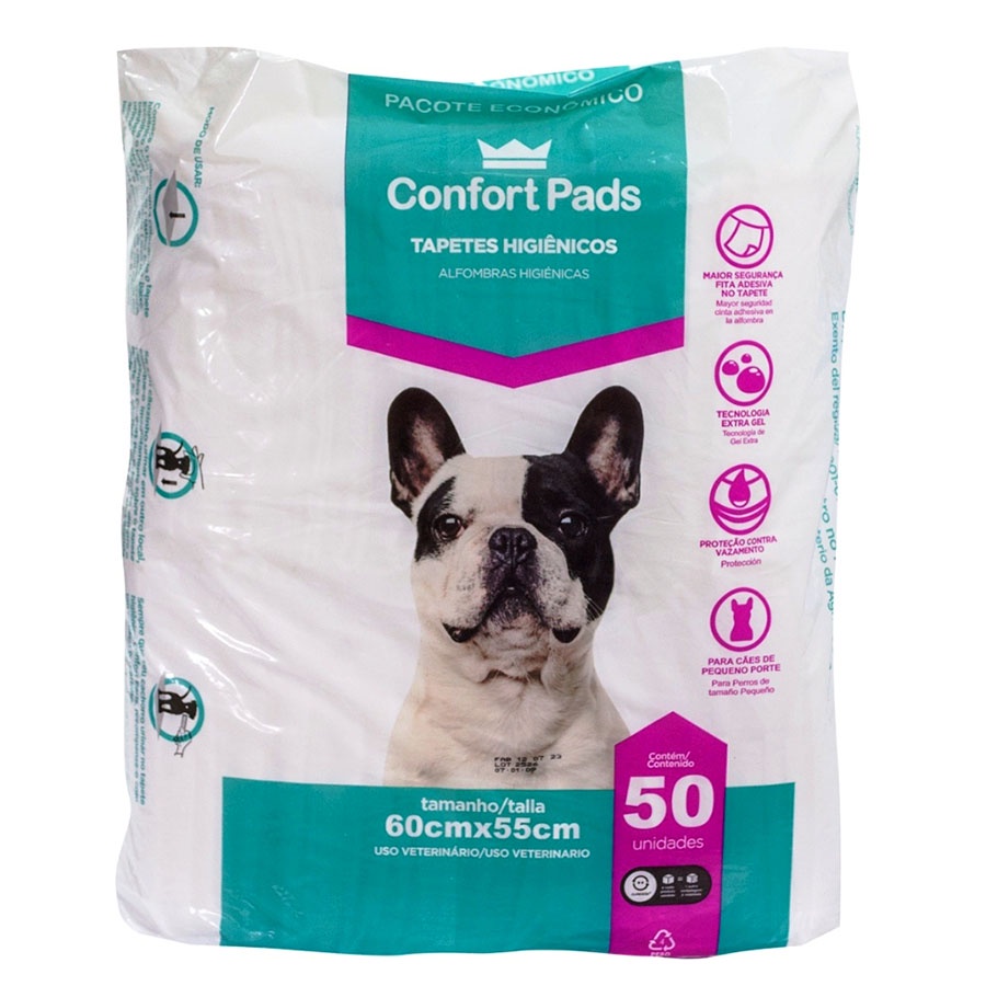Tapete higiênico para cães pet Cachorro 55x60 50 unidades Confort Pads | Shopee Brasil