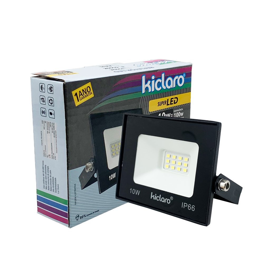 Refletor LED SMD Holofote 10w Prova D'água Bivolt Aluminio Externo IP66 Kiclaro Azul | Shopee Brasil