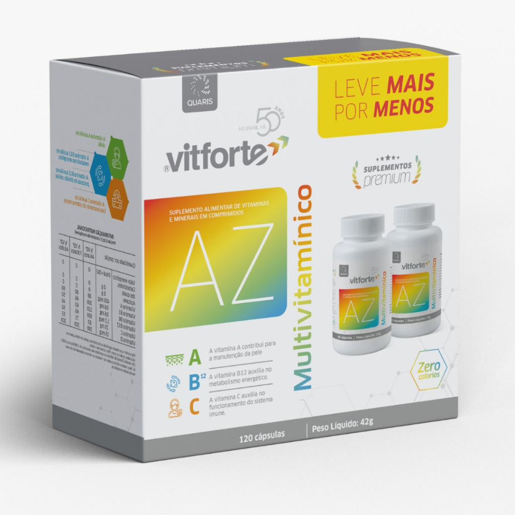 Multivitaminico VitForte de A-Z Com 120 Cápsulas | Shopee Brasil