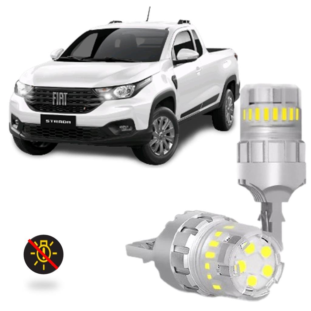 Par Lampada Led DRL Luz Diurna T20 Nova Fiat Strada 6000k Titanium ...