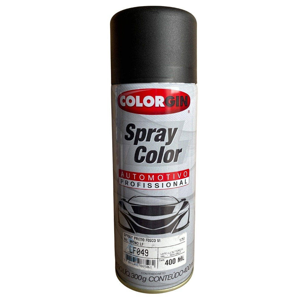 SPRAY COLOR PRETO FOSCO VINILICO MONO LF 400ml300ml - COLORGIN | Shopee ...