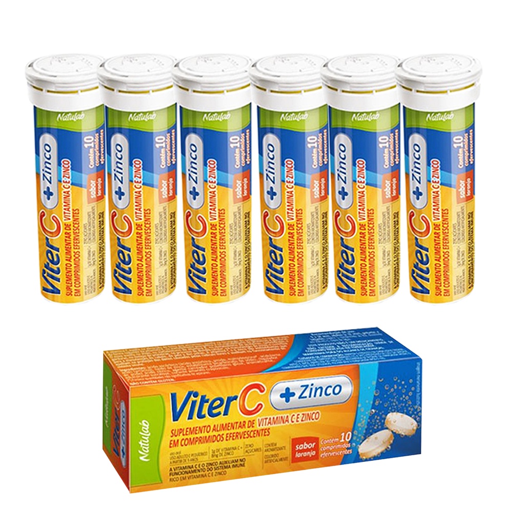 6un Viter C 1g Zinco + Vitamina C 10 Comprimidos Eferv | Shopee Brasil