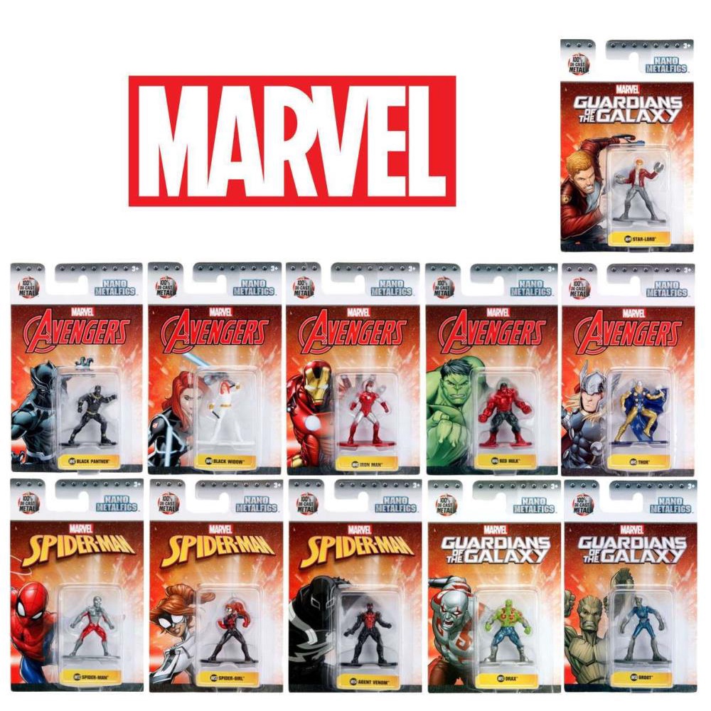 Miniaturas Marvel Metalfigs Coleção com 11 Personagens | Shopee Brasil