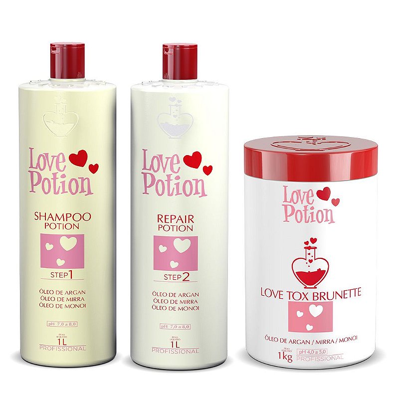 KIT LOVE POTION REPAIR + LOVE TOX BRUNETTE - LOVE POTION | Shopee Brasil