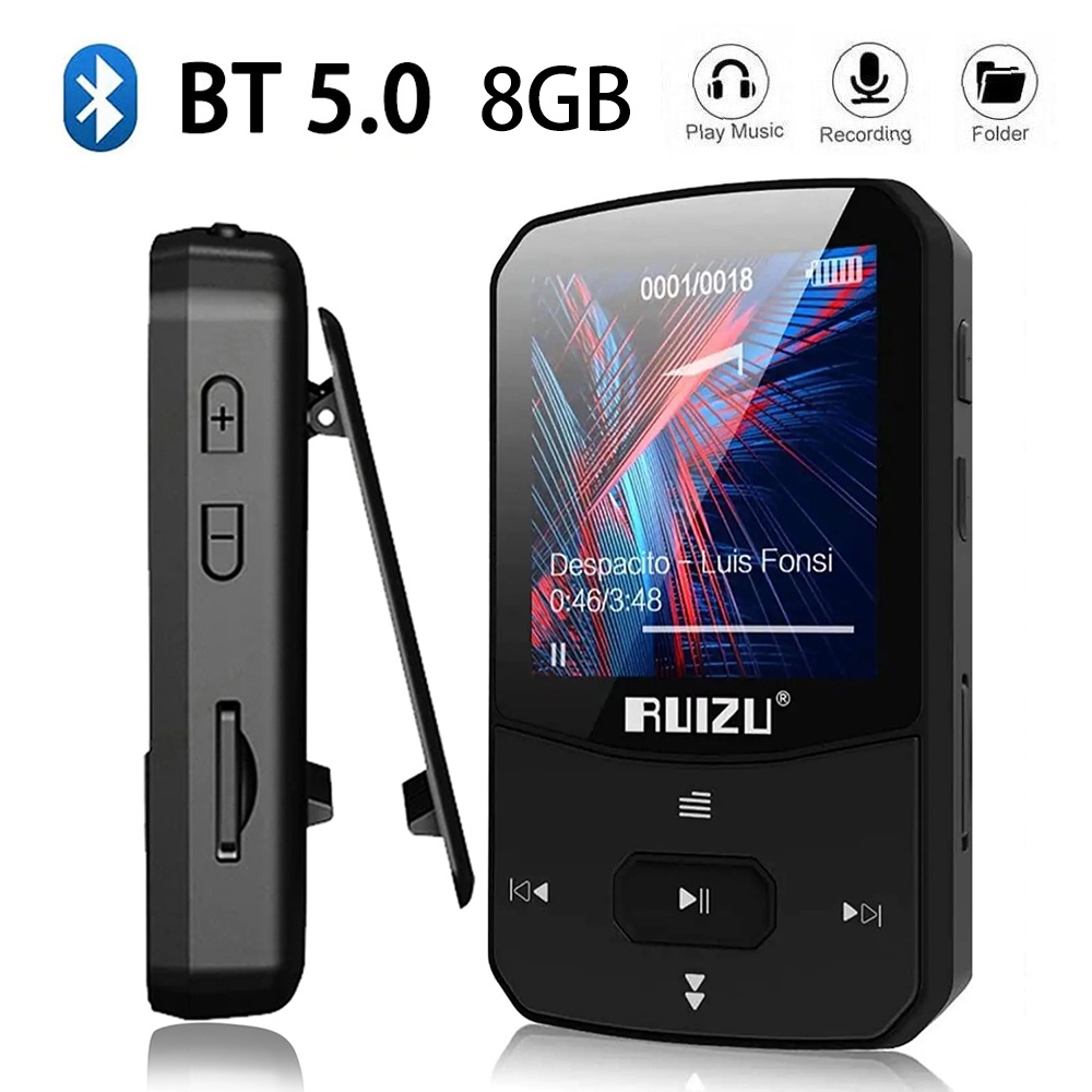 RUIZU X52 Sport Bluetooth MP3 Player Portátil Clip Mini Walkman Com ...
