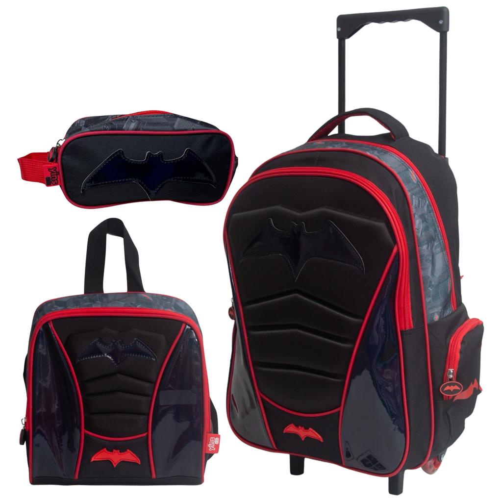 Mochila Infantil Escolar Holografico Bat C/ Rodinha Menino | Shopee Brasil