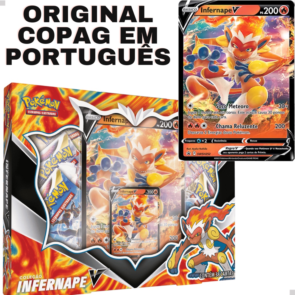 Box Coleção Infernape V Pokémon Copag Original em Português | Shopee Brasil
