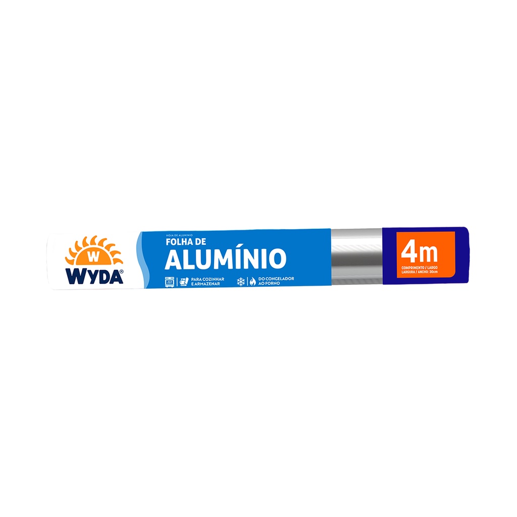 Papel Alumínio 30cm Rolo de 4m Wyda | Shopee Brasil