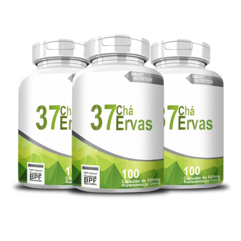Kit 3x Chá 37 Ervas 500mg 100 cápsulas 4Elementos D | Shopee Brasil