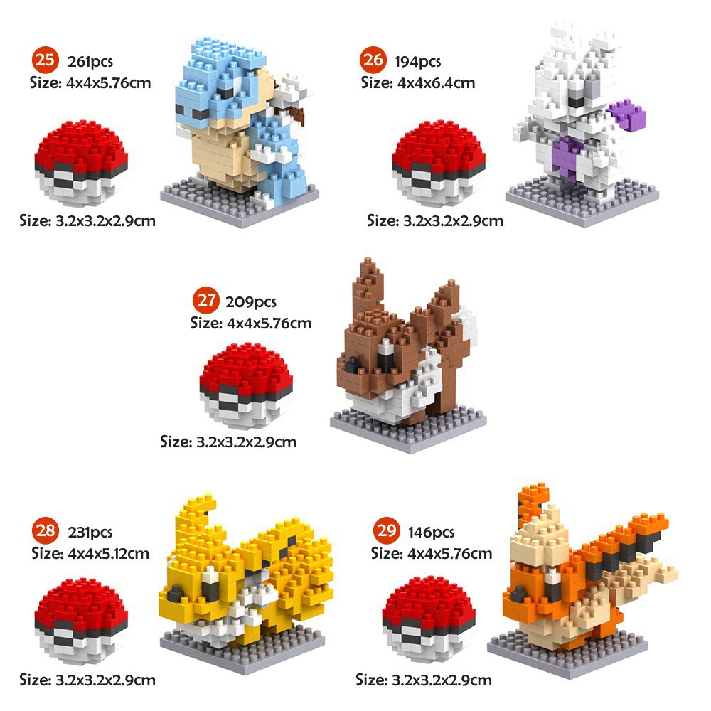 Entregas de 24 horas 20 tipos/Mini Building Blocks Pokemon compatível ...