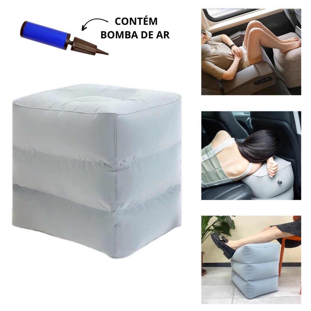 Descanso De Pés Apoio Inflavel Portatil Viagem Avião Casa Carro ...