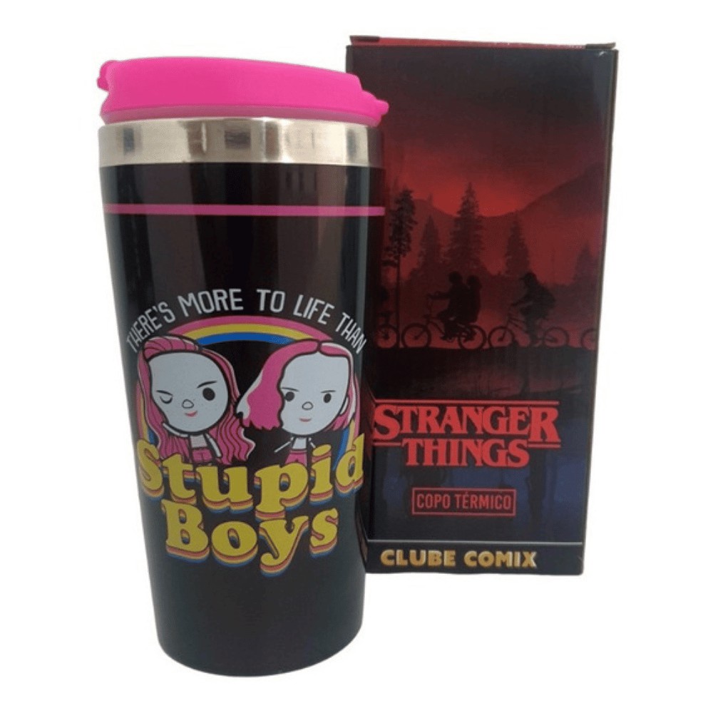 Copo Stupid Boys Stranger Things Semi-térmico 450ml Com Tampa Para ...