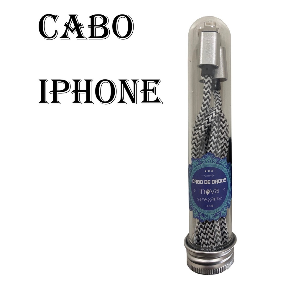 Cabo turbo da marca INOVA com carregamento rapido de 2.4 para iphone ...