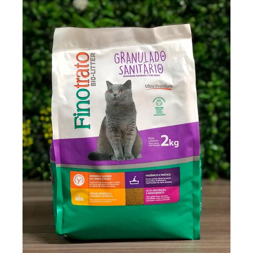 Granulado Higiênico Fino Trato Bio Litter 2kg - Areia Higiênica para ...