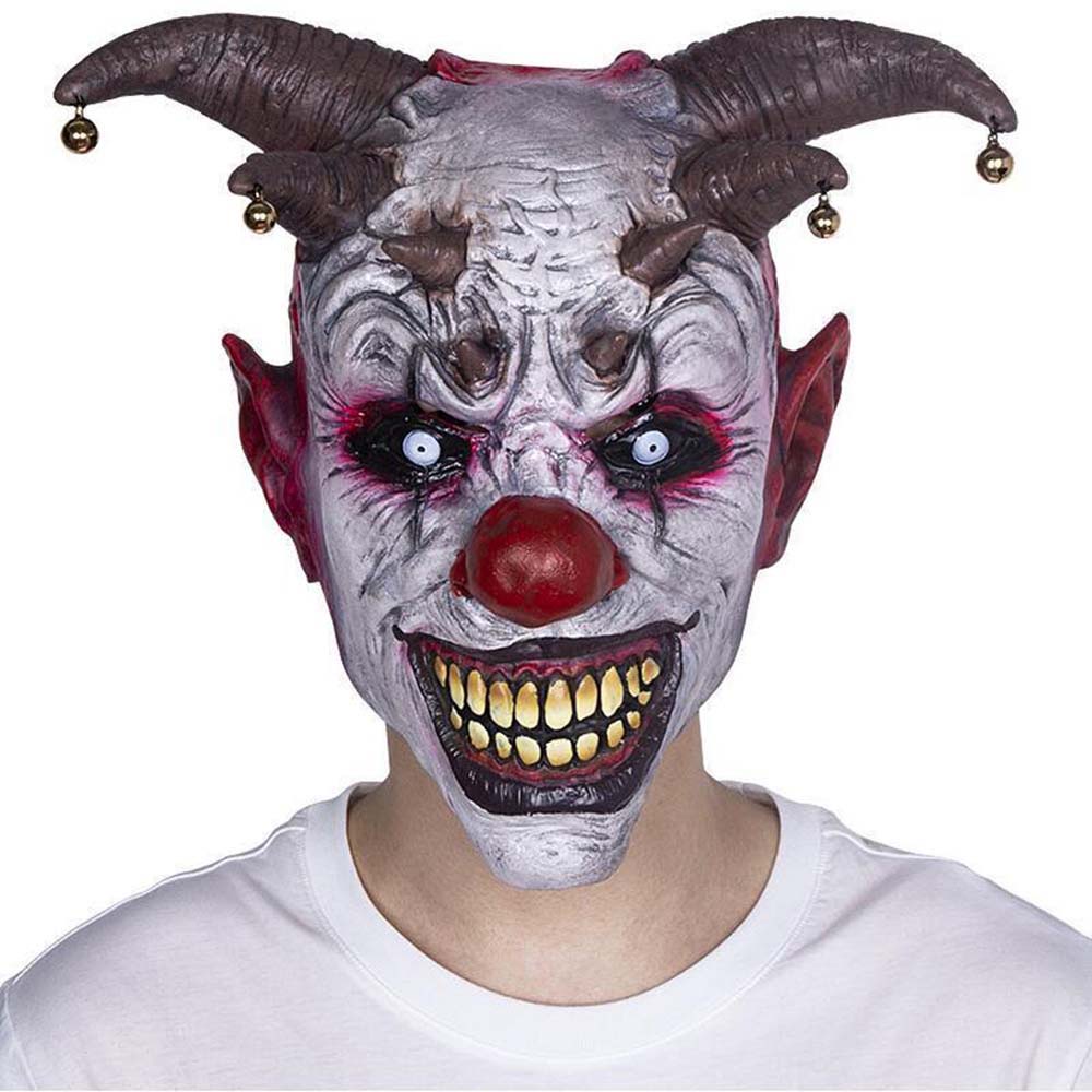 Creepy Evil Scary Bell Clown Mask Latex Evil Jester Clown Mask | Shopee ...