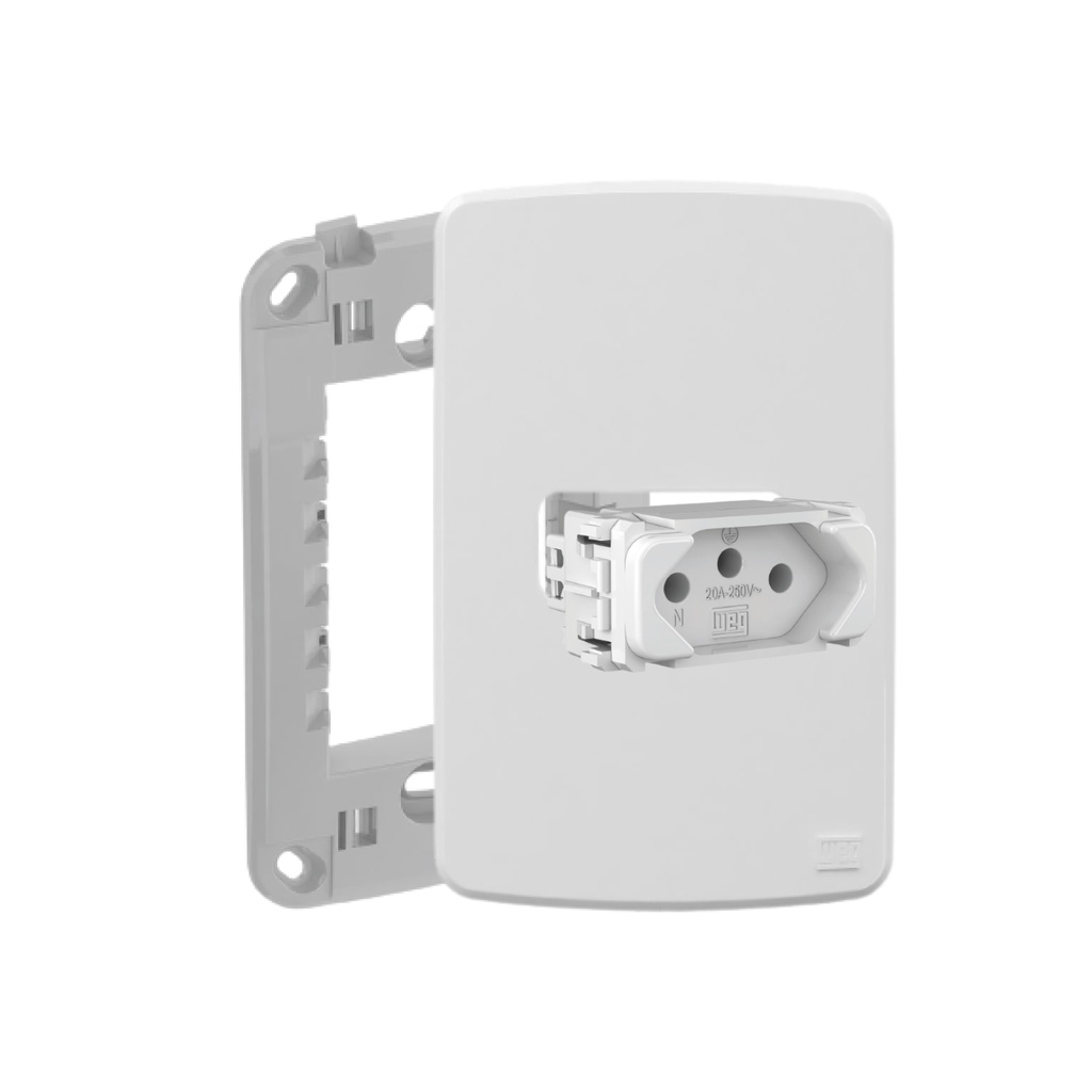 Kit Tomada 10A 2P T 250V + Placa Espelho 4x2 Suporte - Branco - Compose WEG | Shopee Brasil