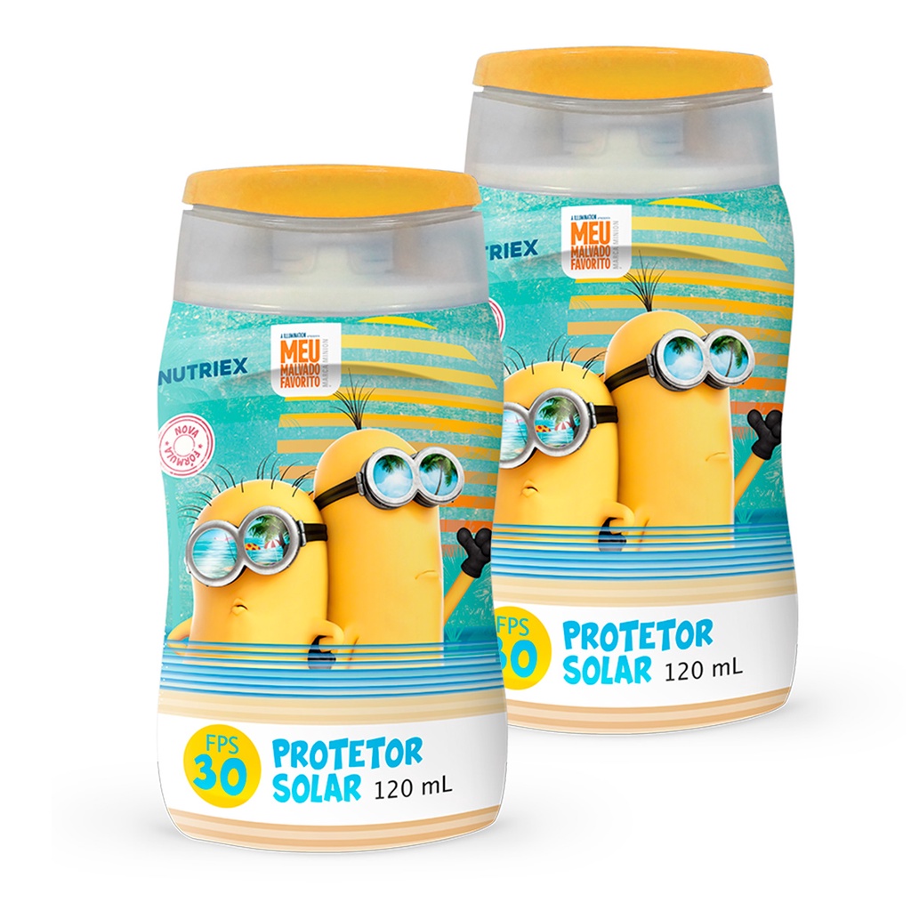 2 Protetor Solar Infantil Minions FPS 30 Resistente a agua | Shopee Brasil