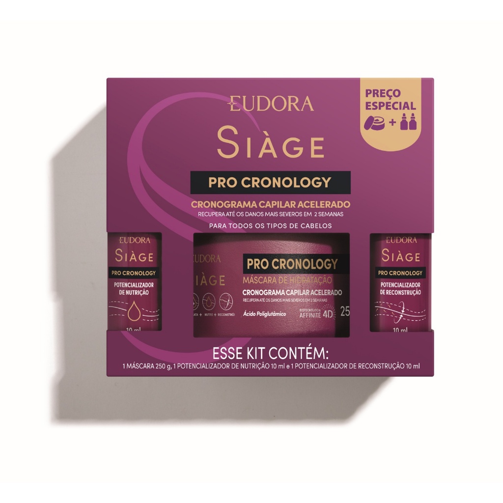 Eudora Siàge Pro Cronology: Kit Cronograma Capilar Acelerado Máscara ...
