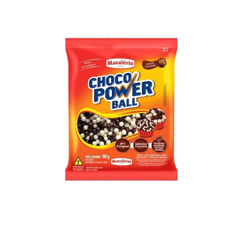 Choco Power Ball Mini Cereal Drageado Chocolate Misto 500g | Shopee Brasil