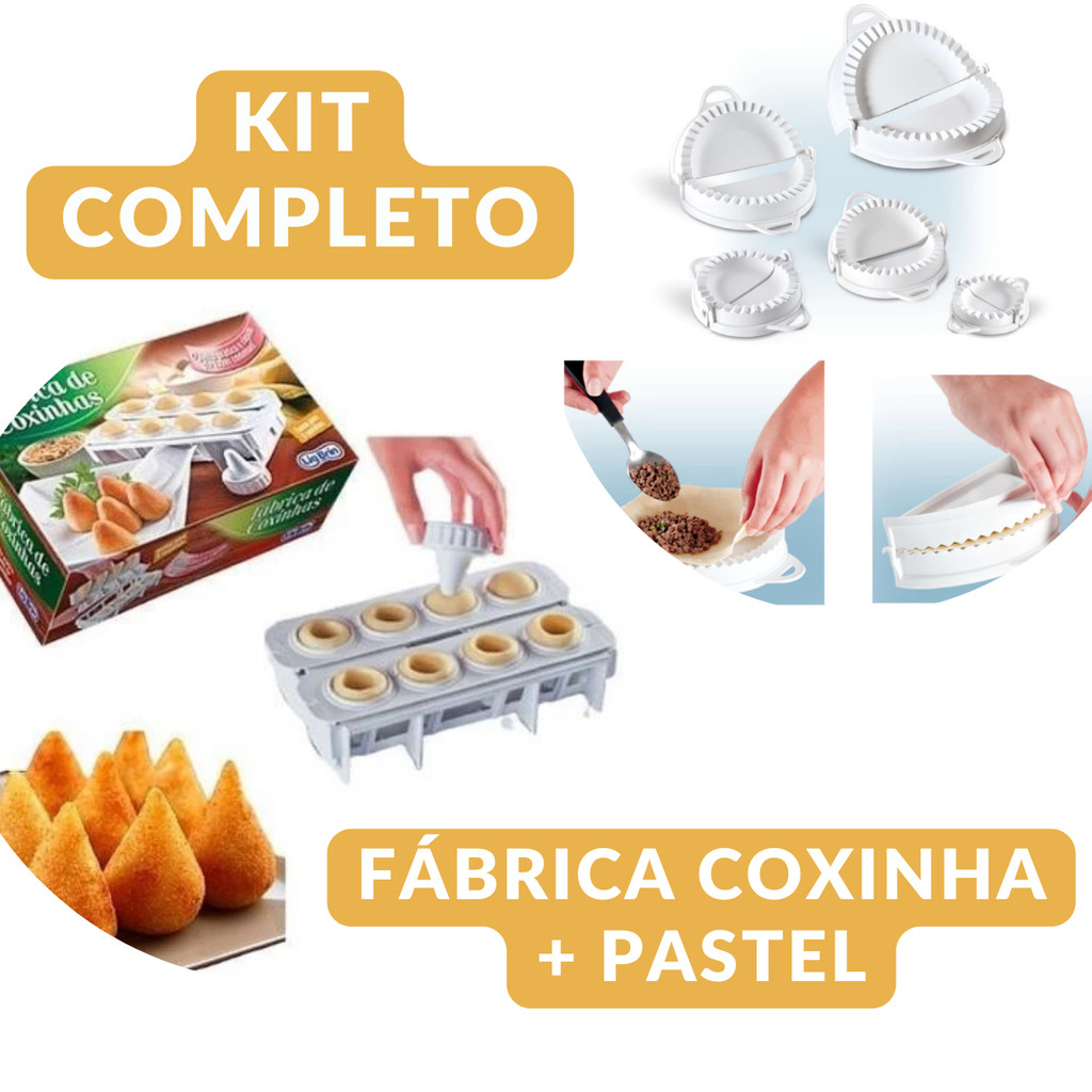 Kit Completo Fábrica de Pastel + Forma de Coxinha 8 Moldes Modelador de ...
