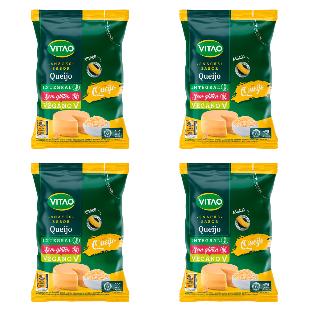 Kit 12 Un. Snack Queijo Sem Glúten Vitao 40G | Shopee Brasil