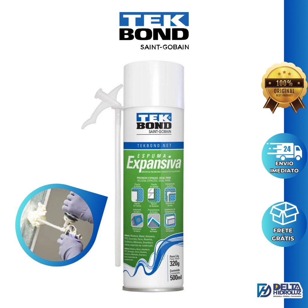 Espuma Expansiva de Poliuretano TekBond 500ml PU | Shopee Brasil