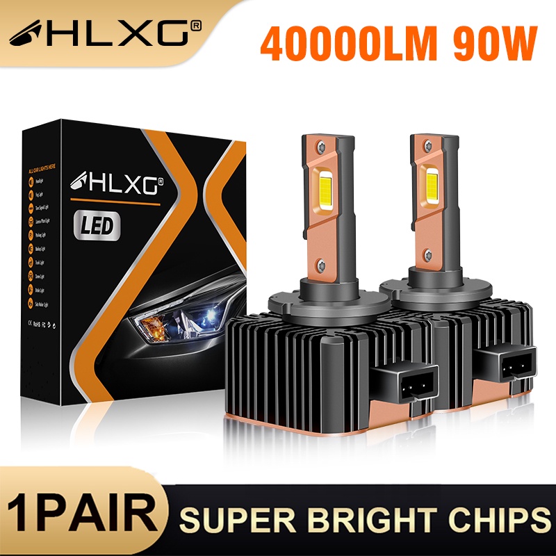 HLXG 2PCS D1S Led Farol D3S Canbus Lâmpadas CSP D4S D5S D2S D8S Super Brilhante D1R D4R D2R D3R ...