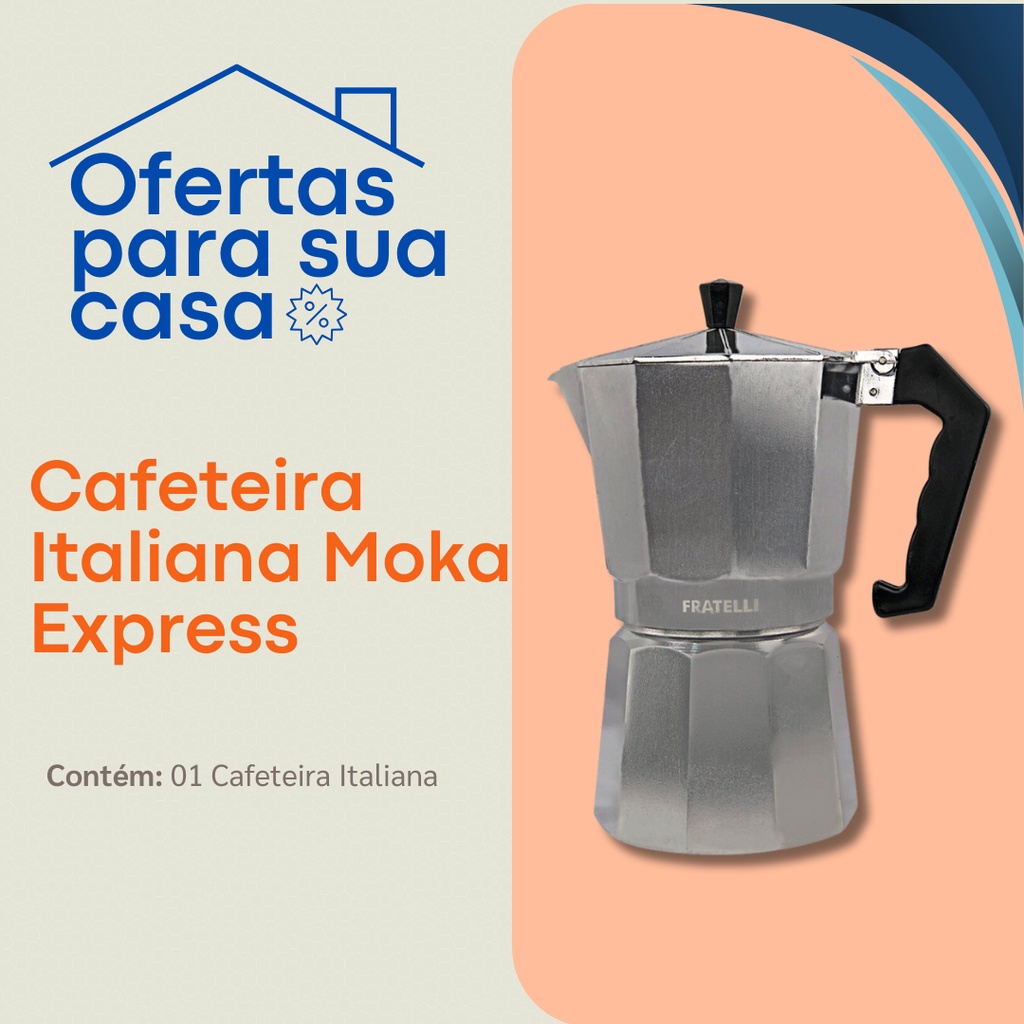 Cafeteira Italiana Express faz 9 Xícaras | Shopee Brasil