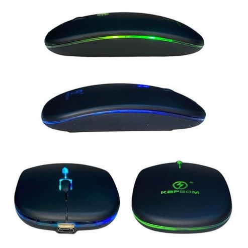Mouse Sem Fio Recarregavel Com Led Kapbom Ka-618 Preto | Shopee Brasil