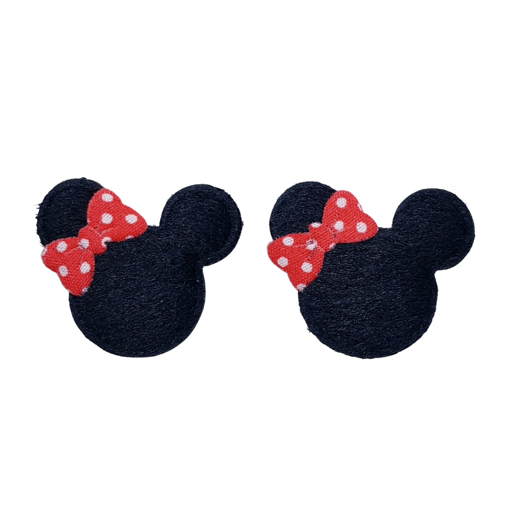 Aplique mini minnie veludo preto 3,7 x 3,2 cm - 4 unidades | Shopee Brasil