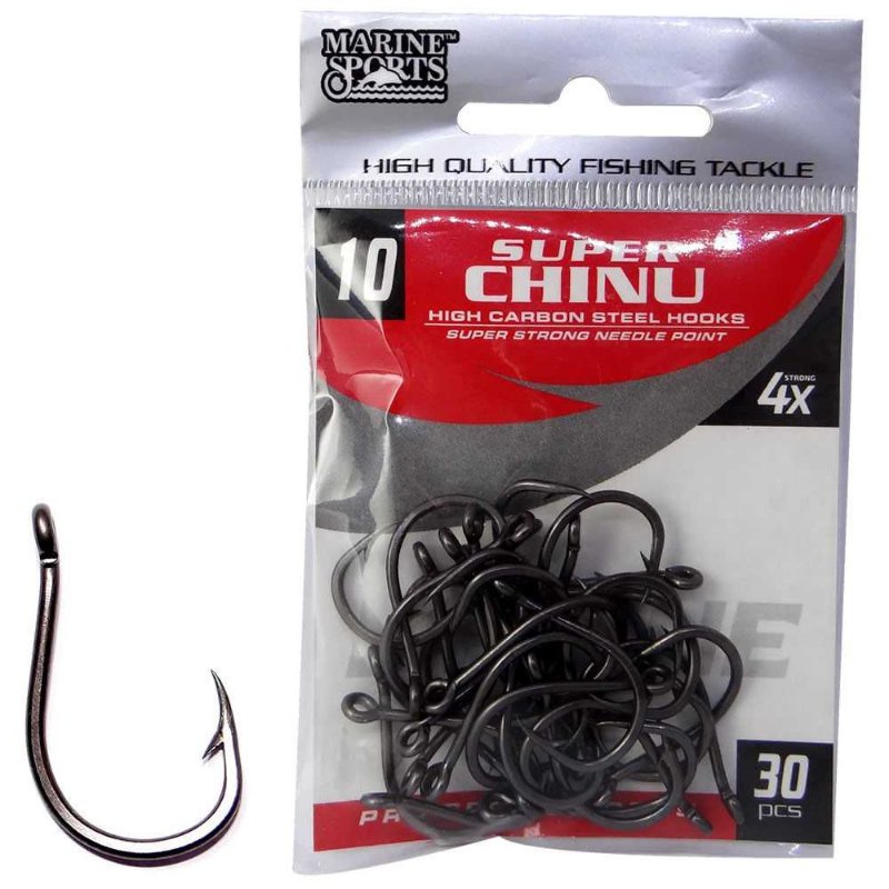 Anzol Marine Sports Super Chinu 4X Black 10 c/ 30 un. | Shopee Brasil