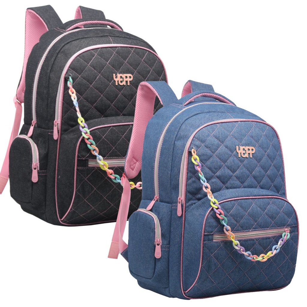 Mochila Juvenil Jeans Colors MF8147 Yepp | Shopee Brasil