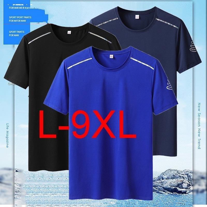 Camiseta De Tamanho Maior Para Homens L-9XL Sport T-shirt De Secagem Rápida Com Gola Redonda ...