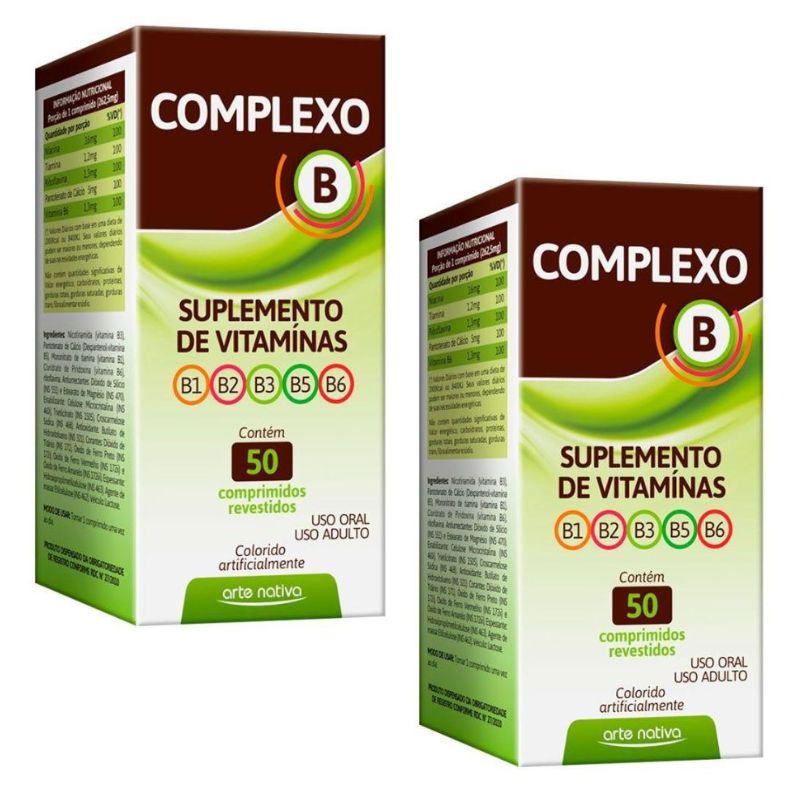 Kit 2 Complexo B Vitamínico C/50 Comp - Arte Nativa | Shopee Brasil