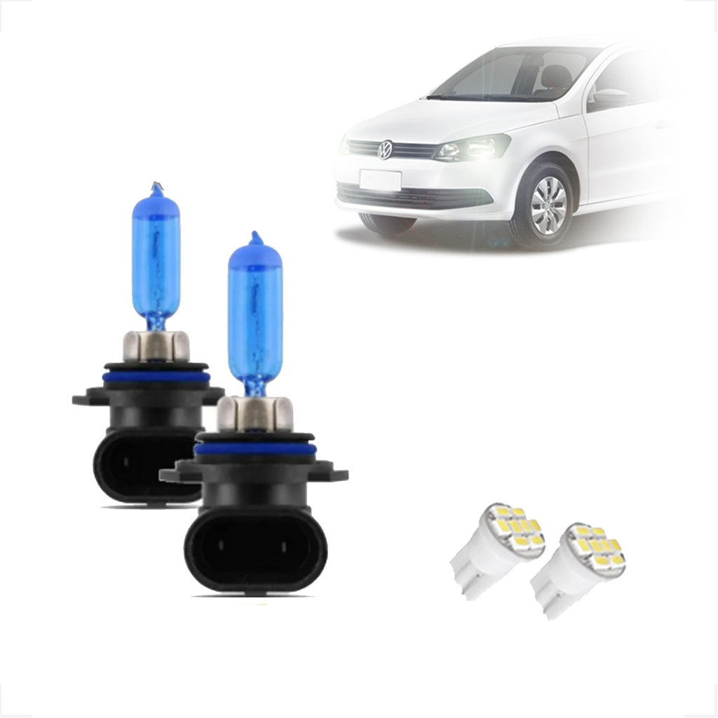 Kit de Lâmpadas Halógena Super Branca Farol de Milha HB4 para Gol G5 ...