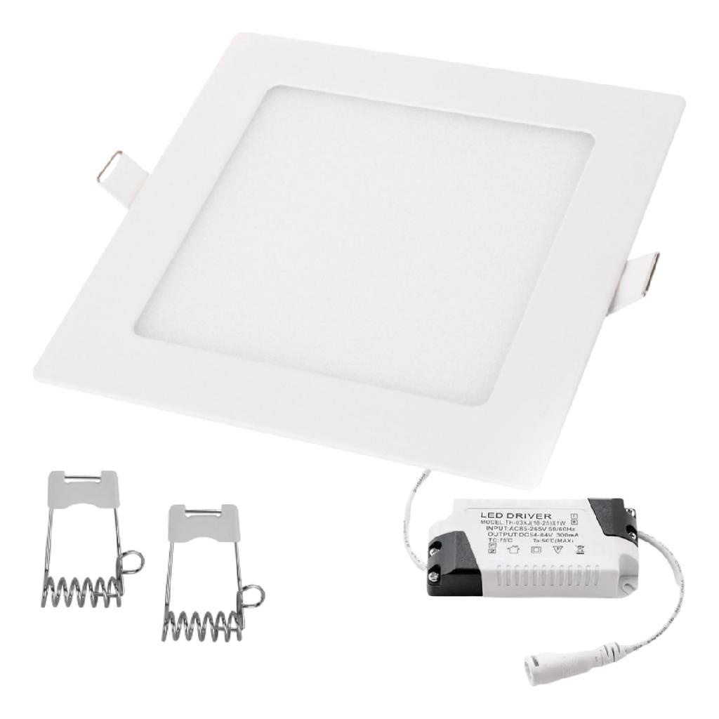 Painel Plafon Led 18w Quadrado Embutir Bivolt Branco Frio | Shopee Brasil