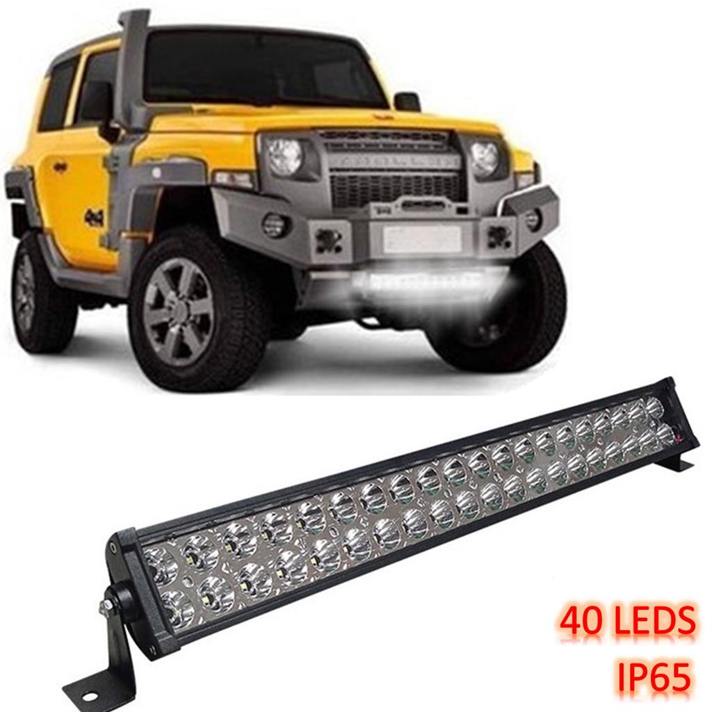 Farol de Milha Auxiliar Barra De Led Caminhao Off Road Jeep Gaiola 120W ...